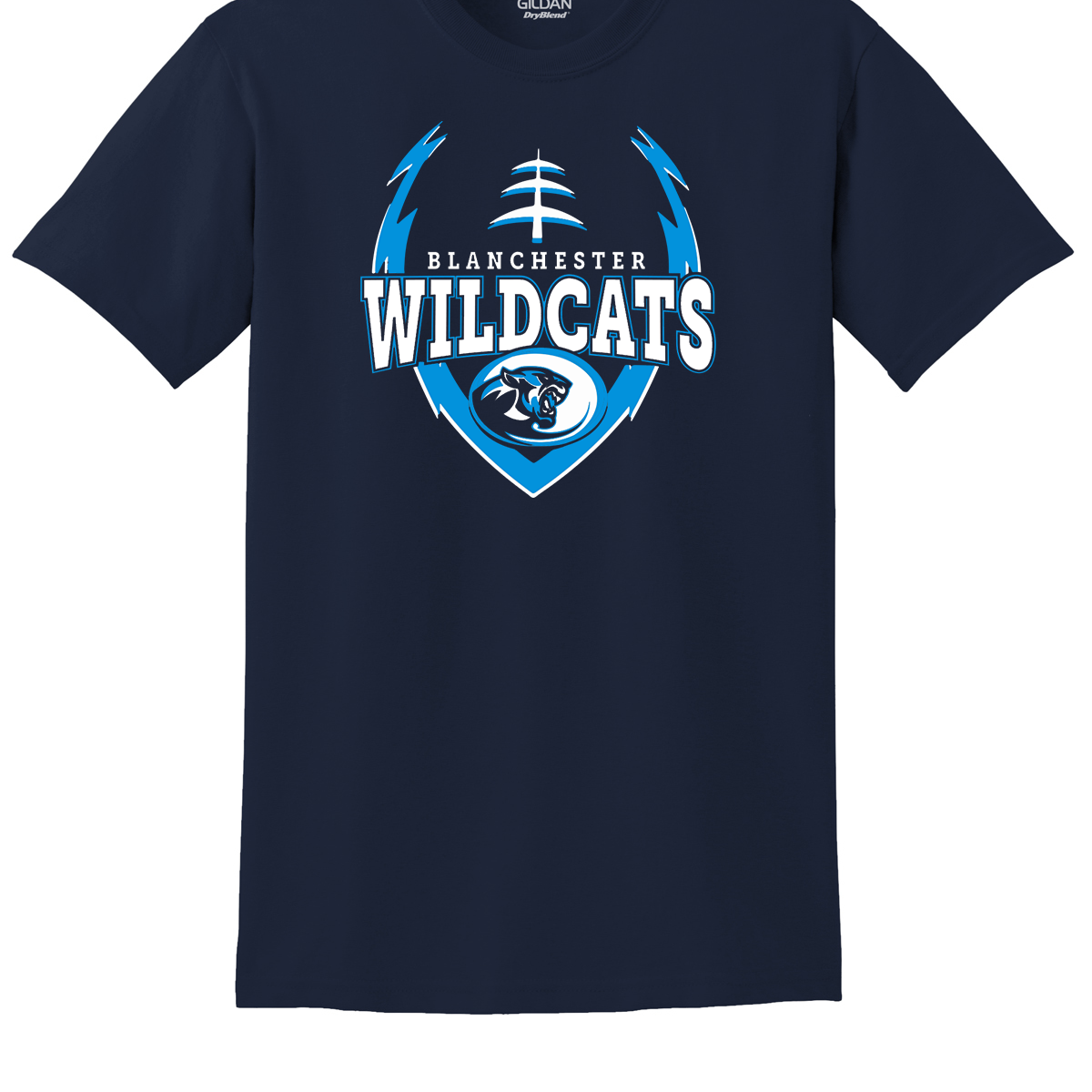 BLANCHESTER WILDCATS BIG LOGO FOOTBALL TEE – Wage War Apparel